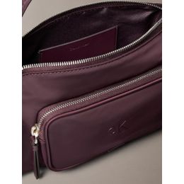 Calvin Klein Damen Henkeltasche "POCKET NYLON BAG W/ STRAP", lila, Polyester, Taschen, Schultertasche, Umh&auml;ngetasche, Handtasche Damen