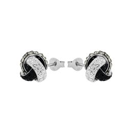 Amor Damen Paar Ohrstecker, 10mm, Silber 925 (Sterlingsilber)silberfarben, wei&szlig;, grau, schwarz, wei&szlig;, grau, schwarz, Silber 925 (Sterlingsilber),