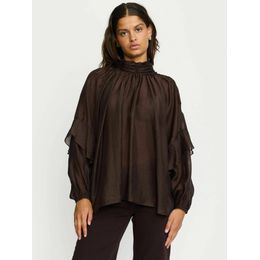 Soft Rebels Damen Blusentop "Soft Rebels Shirt SRRachel"664 coffee bean, Gr. M, Obermaterial: 83% Lyocell, 17% Polyamid, Blusen
