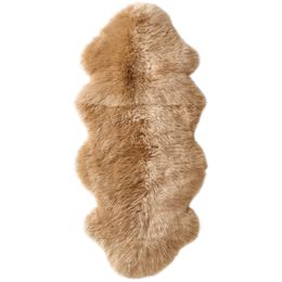 Teppich HEINE HOME, B:63cm H:70mm L:175cm, braun, Lammfell, Lammwolle, Wohnzimmer, Teppiche
