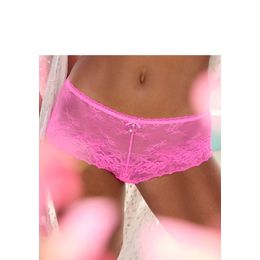 Lascana Damen Panty, Gr. 48, pink, Spitze, Obermaterial: 88% Polyamid, 6% Elasthan, 6% Polyester, Unterhosen, aus dezent transparenter Jacquardspitze