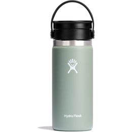 Hydro Flask Trinkflasche "Wide Flex Sip Lid", 473ml, gr&uuml;n, Trinkflaschen, doppelwandige Vakuumisolierung h&auml;lt die Temperatur stundenlang