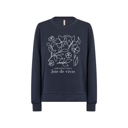 Sweatshirt soyaconcept "SC-BANU 287", Damen, Gr. L, navy, Sweatware, Obermaterial: 48% Modal, 48% Polyester, 4% Elasthan, bedruckt, regular fit normal, Rundhals, Rippb&uuml;ndchen, Sweatshirts Sweatshirt
