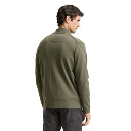 Tom Tailor Herren Strickjacketea leaf melange, Gr. L, meliert, Strick, Obermaterial: 100% Baumwolle, Strickjacken, mit Logo Stickerei
