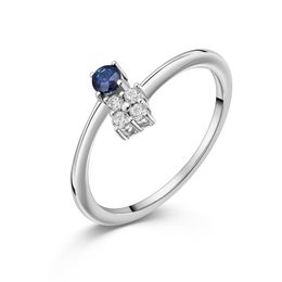 Firetti Damen Fingerring "Schmuck Geschenk Gold 333 Damenring Ring Kreis", 60, Wei&szlig;gold 333, 1mmwei&szlig;goldfarben, dunkelblau, kristallwei&szlig;, Wei&szlig;gold