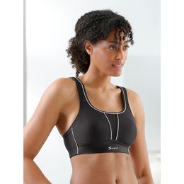 Damen Sport-BH, Swegmark of Sweden, Gr. 75, schwarz, 55% Polyamid, 35% Polyester, 10% Elasthan, BHs
