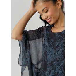Damen Chiffonbluse, schwarz, Gr. 42, Aniston SELECTED, bedruckt, gemustert, Chiffon, Obermaterial: 100% Polyester. Futter: 95% Viskose, 5% Elasthan,