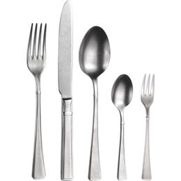 Pinti Inox PINTINOX Besteck-Set "Leonardo", 30 Stk., silber, Essbesteck-Sets, Optik stonewashed