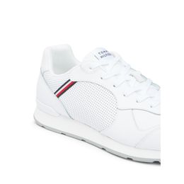 Tommy Hilfiger Herren Sneaker "MAXLITE 1A", Gr. 41, wei&szlig;, Leder, Schuhe, Freizeitschuh, Halbschuh, Schn&uuml;rschuh, Streifen in Tommy Farben