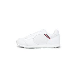 Tommy Hilfiger Herren Sneaker "MAXLITE 1A", Gr. 45, wei&szlig;, Leder, Schuhe, Freizeitschuh, Halbschuh, Schn&uuml;rschuh, Streifen in Tommy Farben