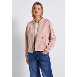 Street One Damen Blouson, rosa, Gr. 44, unifarben, Stoff, Obermaterial: 74% Viskose, 26% Polyester; Futter: 100% Polyester, Jacken, aus satinierter