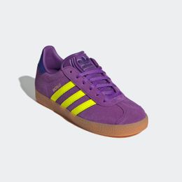 M&auml;dchen Sneaker "GAZELLE KIDS", adidas originals, Gr. 35,5active lila, solar gelb, collegiate lila, Leder, Schuhe, f&uuml;r Kinder
