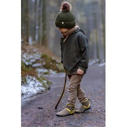Leguano Jungen Barfu&szlig;schuh "LEGUANITO THERMO", Gr. 25taupe, kiwi, Textil, Schuhe, Klettschuh, Kinderschuh, Boots mit wasserabweisender TEX-Ausstattung