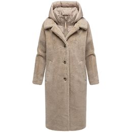 Navahoo Damen Wintermantel "Teddyzauber 14", beige, Gr. XXL, Obermaterial: 100% Polyester; Innenfutter: 100% Polyester, M&auml;ntel, Pl&uuml;schmantel aus