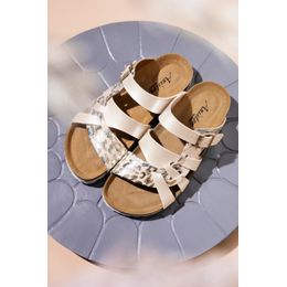 ANISTON SHOES Damen Pantolette, Gr. 37champagner, Lederimitat, Schuhe, Hausschuh, Sommerschuh, Strandschuh - NEUE KOLLEKTION