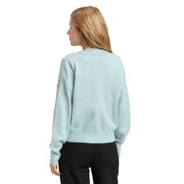 Tom Tailor Damen Cardiganwei&szlig; moss melange, Gr. XL, meliert, Strick, Obermaterial: 47% Polyester, 47% Viskose, 6% Polyamid, Strickjacken, mit