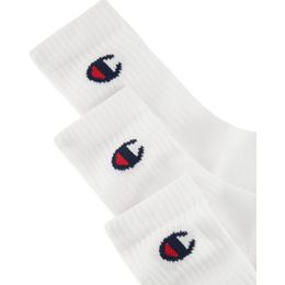 Champion M&auml;dchen Sportsocken, Gr. 27, wei&szlig;, Obermaterial: 70% Baumwolle, 28% Polyester, 2% Elasthan, Socken, f&uuml;r Kinder, 6er-Pack, mit sportlichem