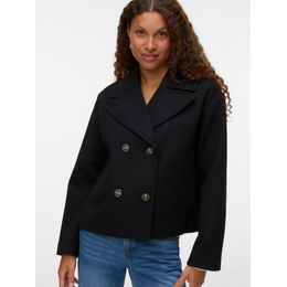 V&eacute;ro Moda VERO MODA Damen Cabanjacke "VMVINCELINE SHORT JACKET NOOS"schwarz, Gr. L, unifarben, Web, Obermaterial: 100% Polyester, Jacken, mit Knopfleiste