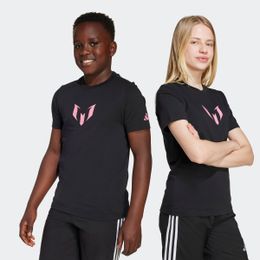 Jungen Trainingsshirt "Y MESSI N&N G T", schwarz, Gr. 152, adidas Performance, Obermaterial: 100% Baumwolle, Shirts, sportlicher Stil, mit Name und