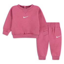 Nike Sportswear Kinder Jogginganzug "NKN ESSENTIAL FLEECE CREW SET"nike peony, Gr. 62, Obermaterial: 60% Baumwolle, 40% Polyester, Sportanz&uuml;ge, f&uuml;r