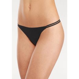 Vivance Damen String, Gr. 32, schwarz, Obermaterial: 95% Baumwolle, 5% Elasthan, unifarben, Unterhosen, aus elastischer Baumwolle