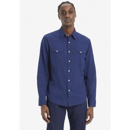 Levi's LEVI'S Herren Flanellhemd "BARSTOW WESTERN STANDARD", blau, Basic, Gr. S, kariert, Flanell, Obermaterial: 100% Baumwolle, Hemden, in verschiedenen