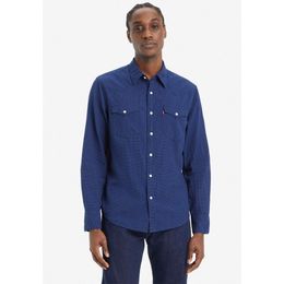 Levi's LEVI'S Herren Flanellhemd "BARSTOW WESTERN STANDARD", blau, Basic, Gr. S, kariert, Flanell, Obermaterial: 100% Baumwolle, Hemden, in verschiedenen