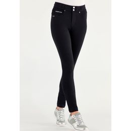 Freddy Damen Jeggings "Now Skinny", schwarz, Gr. M, Web, Obermaterial: 84% Baumwolle, 16% Elasthan, Hosen, mit Lifting & Shaping Effekt