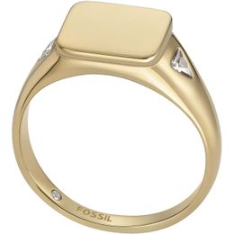 Fossil Damen Fingerring "Schmuck Geschenk Edelstahl Ring All Stacked Up", 18, Edelstahl, gold, Edelstahl, Fingerringe, mit Zirkonia (synth.)