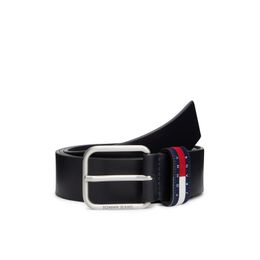Tommy Jeans Herren Lederg&uuml;rtel "TJM RYAN 3.5 cm breit", schwarz, Gr. 100, Rindsleder, G&uuml;rtel, mit Logo auf G&uuml;rtelschlaufe