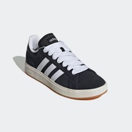 Herren Sneaker "GRAND COURT BASE 00S", adidas Sportswear, Gr. 42,5, schwarz-wei&szlig;, Leder, Synthetik, Schuhe, Design auf den Spuren des adidas Campus 00
