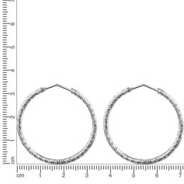 Firetti Damen Paar Creolen "Schmuck Geschenk Silber 925 Ohrschmuck Ohrringe gedrehte Optik", 40, Silber 925 (Sterlingsilber), silber, Silber 925