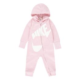 Strampler Nike Sportswear "NKN SUSTAINABLE COVERALL", Jungen, Gr. 62 (3), N-Gr, pink foam, Sweatware, Obermaterial: 100% Polyester, angesetztes B&uuml;ndchen, Overalls, f&uuml;r Babys, mit Kapuze, mit K&auml;ngurutasche, mit Logodruck