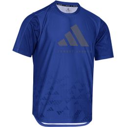 Trainingsshirt "adidas Tech Line Men ́s T-Shirt COMBAT SPORTS", XL, blau, adidas Performance, Shirts, mit Rundhalsausschnitt, kurze &Auml;rmel,