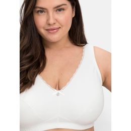 sheego Damen B&uuml;gelloser BH, Gr. 110, grau, 95% Baumwolle, 5% Elasthan, BHs