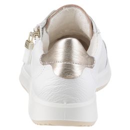 Ara Damen Sneaker "ROMA", Gr. 2,5, wei&szlig;, Glattleder, kontrastfarbene Details, metallic, Schuhe, Freizeitschuh, Komfortschuh in Bequemweite H (= sehr