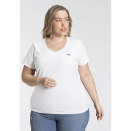 LEVI'S&reg; PLUS LEVI'S PLUS Damen V-Shirt "V NECK TEE", wei&szlig;, Gr. XXXL, Jersey, Obermaterial: 100% Baumwolle, Shirts, Figurumspielende Passform
