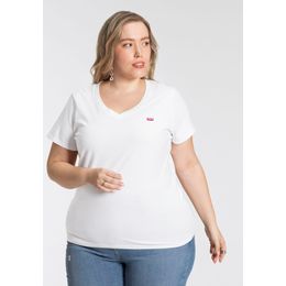 LEVI'S&reg; PLUS LEVI'S PLUS Damen V-Shirt "V NECK TEE", wei&szlig;, Gr. XXL, Jersey, Obermaterial: 100% Baumwolle, Shirts, Figurumspielende Passform