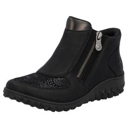 Rieker Damen Schlupfboots "Ready2GO", Gr. 41schwarz, Lederimitat, Schuhe, Stiefelette, Casual-Boots, Profilsohle, mit seitlichem Rei&szlig;verschluss