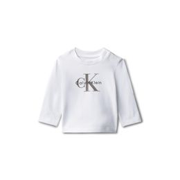 M&auml;dchen Langarmshirt "MONOGRAM LS T-SHIRT", Calvin Klein Jeans, Gr. 86, wei&szlig;, Jersey, Obermaterial: 93% Baumwolle, 7% Elasthan, unifarben, Shirts,