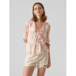 V&eacute;ro Moda VERO MODA Bluse 'DORA KAYA' Damen Gr&ouml;&szlig;e S gelb / melone / wei&szlig;