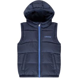 Steppweste LEVI'S KIDS "LVB ESSENTIAL VEST", Jungen, Gr. 3 (98), blau (marineblaus), Obermaterial: 100% Polyester. Futter: 100% Polyester. Wattierung: 100% Polyester, Westen Steppweste, mit farblich abgesetztem Rei&szlig;verschluss