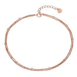 Glanzst&uuml;cke M&uuml;nchen Fu&szlig;kette GLANZST&Uuml;CKE M&Uuml;NCHEN "GSM478", rosa (ros&eacute;gold), Fu&szlig;ketten, Damen, Silber 925 (Sterlingsilber), aus Sterling Silber