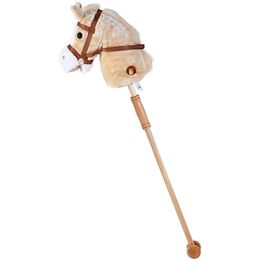 Steckenpferd KNORRTOYS "Sugar", beige (beige, wei&szlig;), Steckenpferde, KinderB:25cm L:95cm T:25cm, Holz, Polyester, B:25cm L:95cm T:25cm