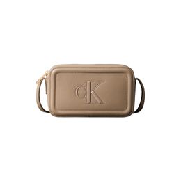 Mini Bag Calvin Klein "BOLD CK CAMERA BAG", Damen, Gr. B/H/T: 20cm x 12cm x 7cm, desert taupe, Lederimitat, unifarben, Taschen, kleine Damen-Umh&auml;ngetasche, Schultertasche, Kamerabag mit CK-Logo