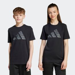 T-Shirt adidas Sportswear "J CAMO T", Jungen, Gr. 128, schwarz, Obermaterial: 100% Baumwolle, Shirts T-Shirt, sportlicher Stil, kurze &Auml;rmel, regul&auml;re Passform, aus Baumwolle