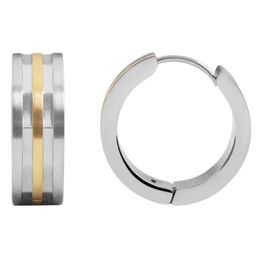 Adelia&acute;s Paar Creolen ADELIA&acute;S "Damen Creolen aus mattem Edelstahl &Oslash; 16 mm", gold, Ohrringe, Damen, Damen, Edelstahl