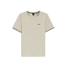 T-Shirt BOSS Green "Taul", Damen, Gr. 4XL, light beige275, Single Jersey, Obermaterial: 92% Baumwolle, 8% Elasthan, regular fit normal, Rundhals, Rippb&uuml;ndchen, Shirts T-Shirt, aus softem Stretch-Baumwoll-Piqu&eacute;, Regular Fit