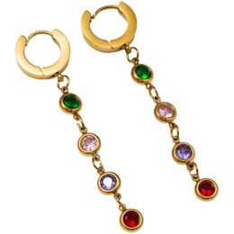 Paar Creolen Firetti "Schmuck Geschenk Edelstahl Ohrschmuck Ohrringe", bunt (gelbgoldfarben, gr&uuml;n, rosa, lila, rot, gr&uuml;n, rosa, lila, rot), Ohrringe, Damen, 14mm, Edelstahl, Made in Germany - mit Zirkonia (synth.)