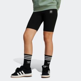 Shorts adidas originals "RIB C SHORTS", M&auml;dchen, Gr. 146, N-Gr, schwarz, Obermaterial: 46% Baumwolle, 45% Viskose, 9% Elasthan, Hosen Shorts, ohne Verschluss, aus Baumwolle, Viskose und Elasthan